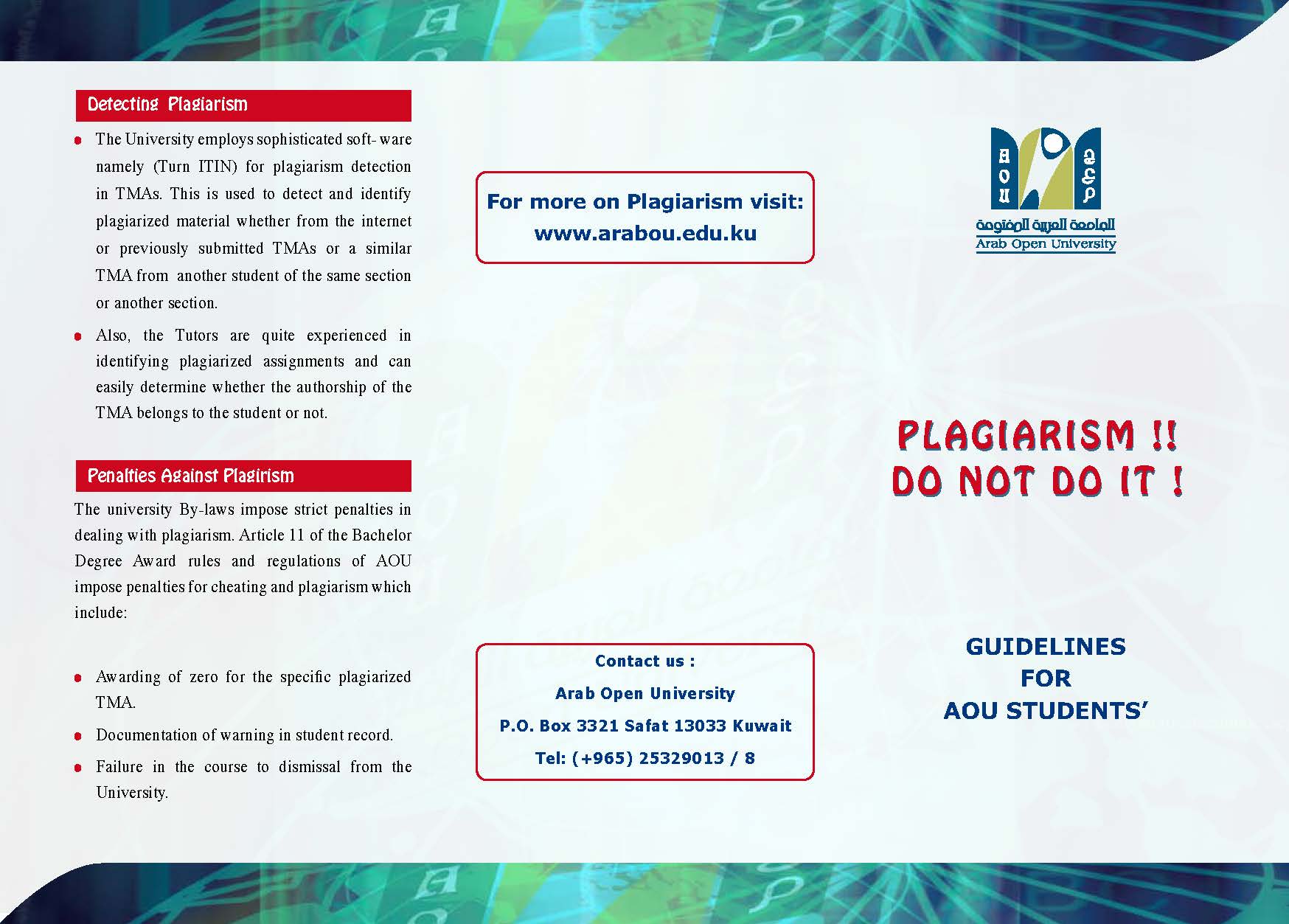 Cheating, plagiarism and its penalties